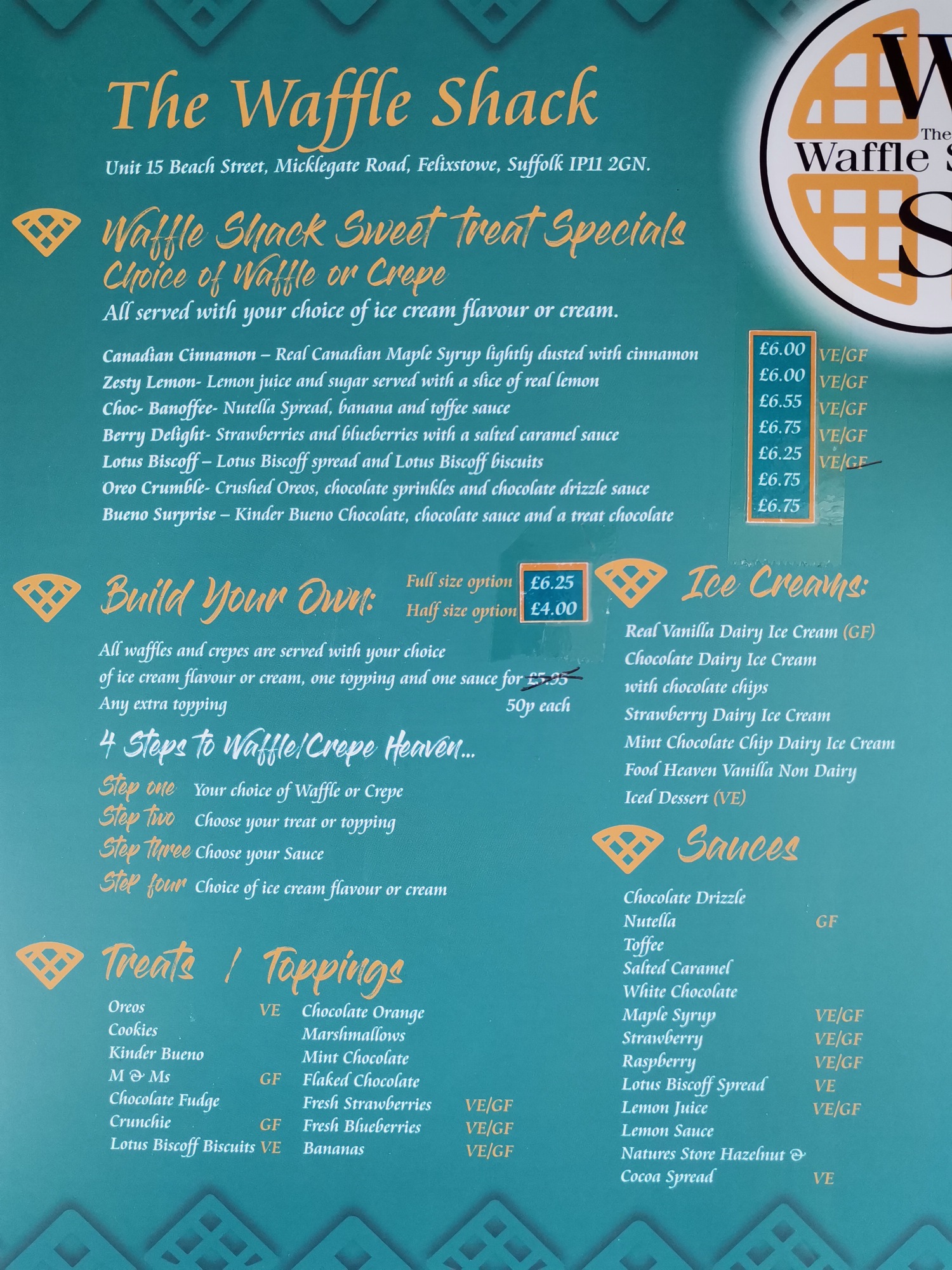 Waffles & Crepes | The Waffle Shack | Beach Street Felixstowe