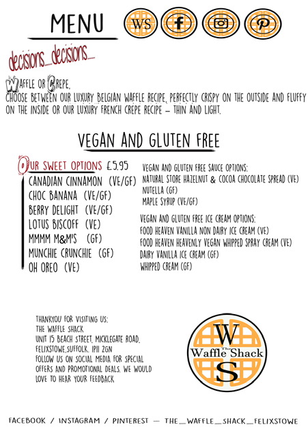 Waffles & Crepes | The Waffle Shack | Beach Street Felixstowe