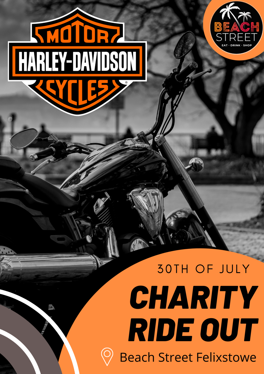 Harley Davidson Charity Ride Out - Beach Street Felixstowe